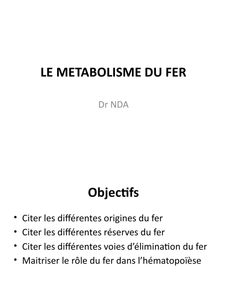 6-Le Metabolisme Du Fer | PDF | Membrane cellulaire | Biochimie