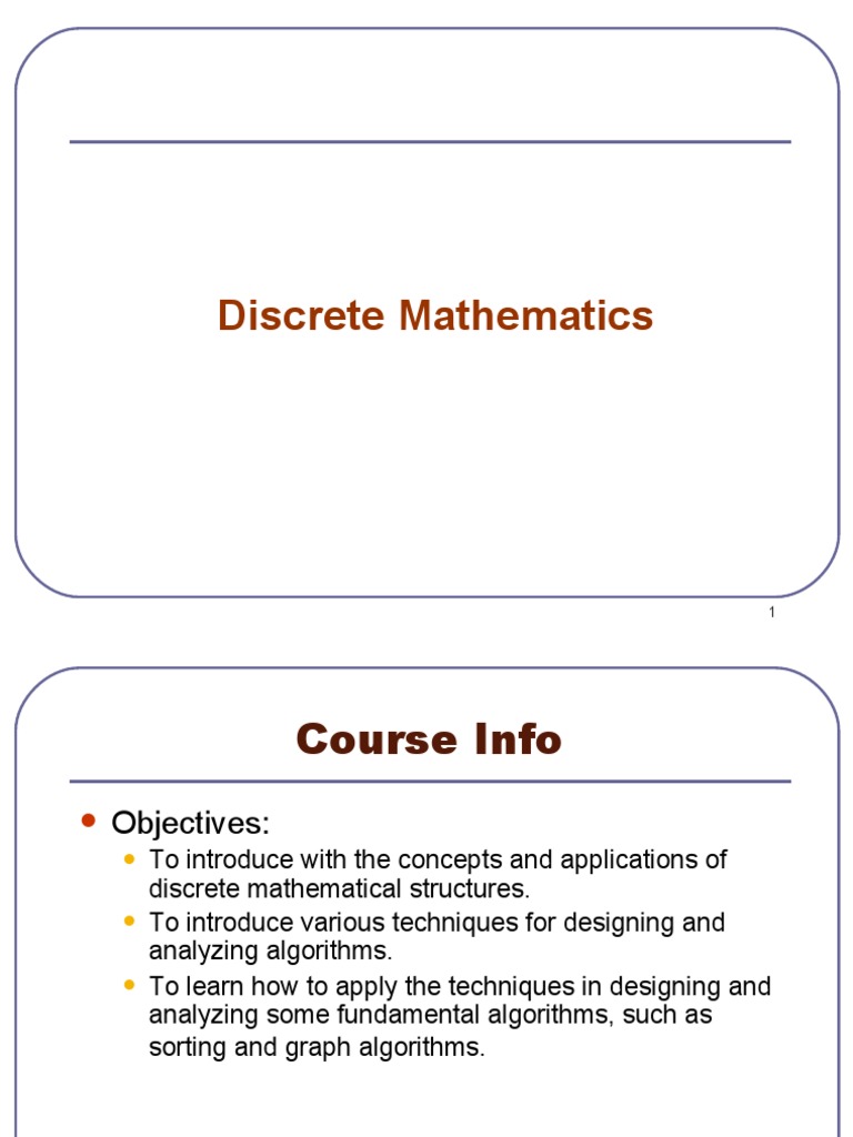 01 Intro PDF Discrete Mathematics Combinatorics