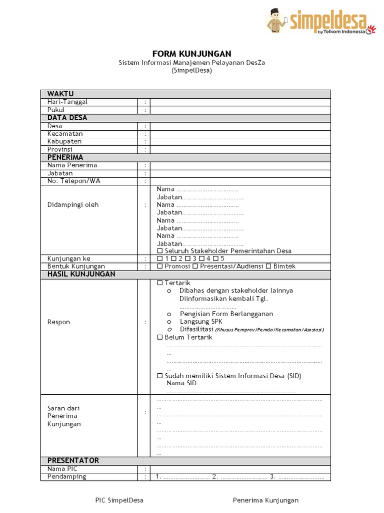 PDF Form Kunjungan Tim Squad | PDF