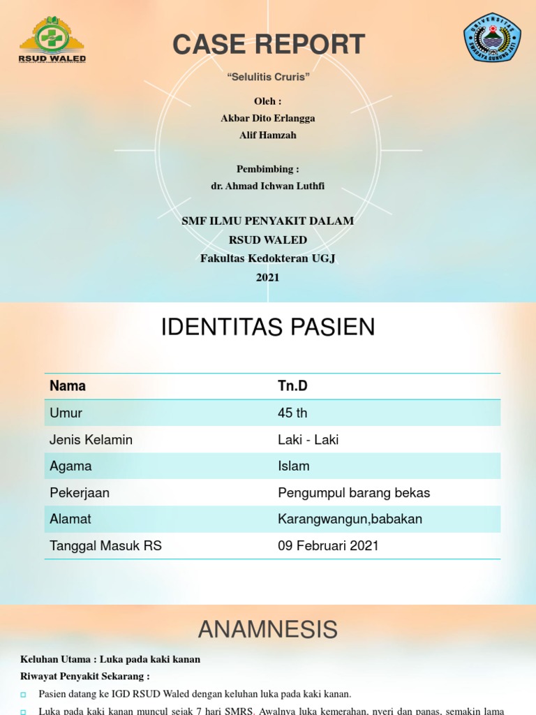 Case Report Selulitis Cruris IPD XI-A-dikonversi | PDF