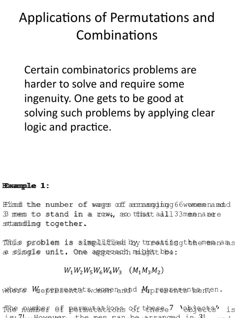 Chapter 5 - Applications of Permutations and Combinations | PDF ...