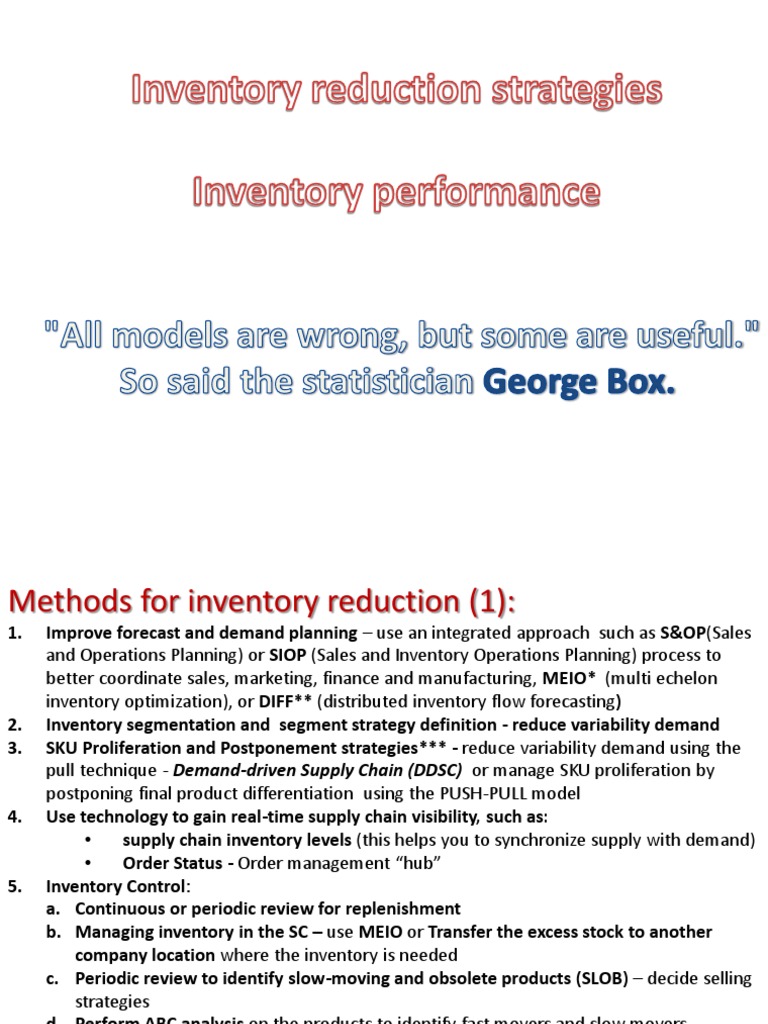 Inventory Reduction Strategies Explained | PDF | Inventory | Supply Chain