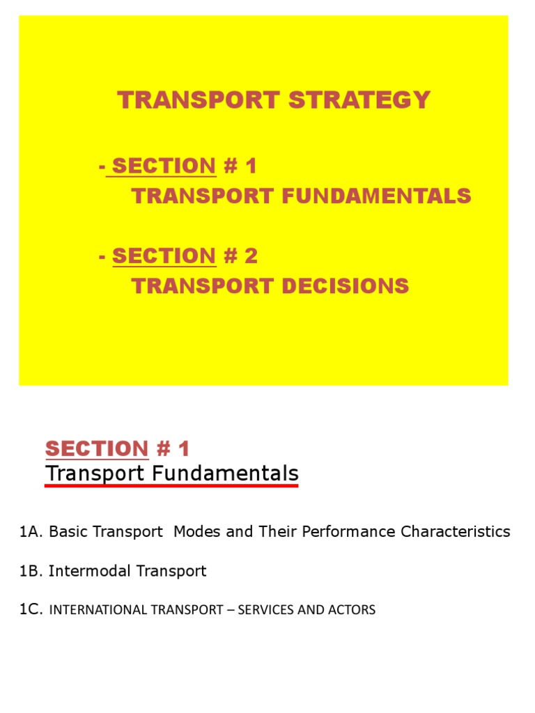 Tema 4-3 Transport Strategy 1 | PDF | Cargo | Transport