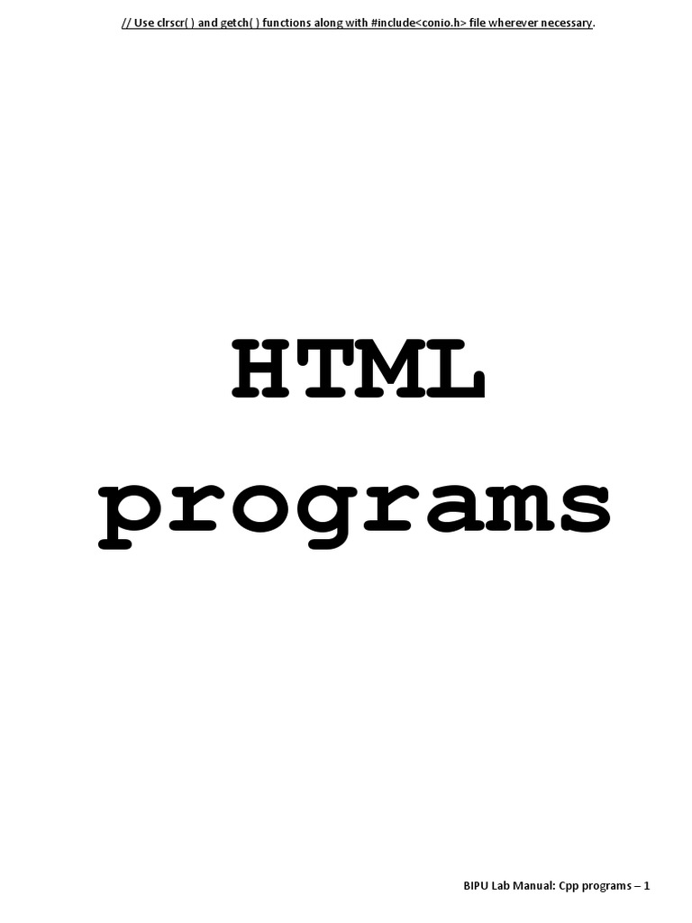 Common Lab Manual Print | PDF | Html Element | Html