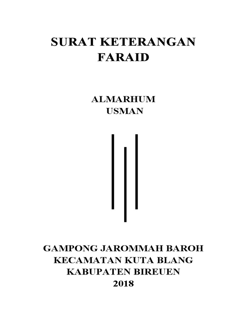 Surat Keterangan Faraid Pulo Awe | PDF