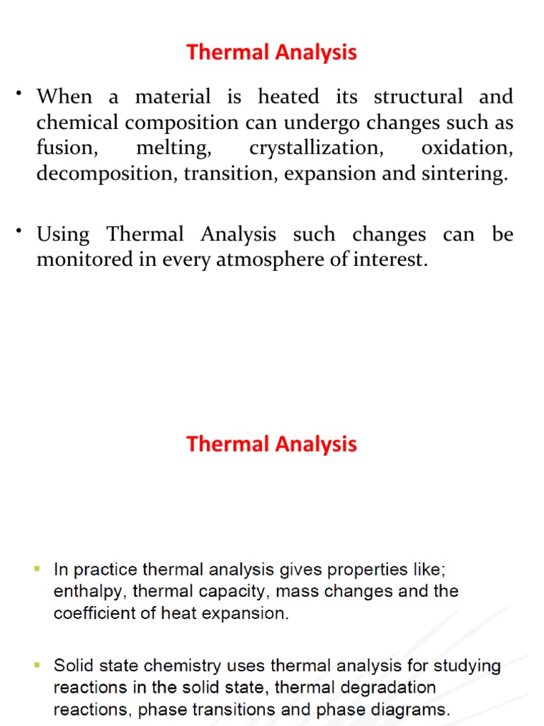 7-Thermal Analysis | PDF | Thermogravimetric Analysis | Differential ...