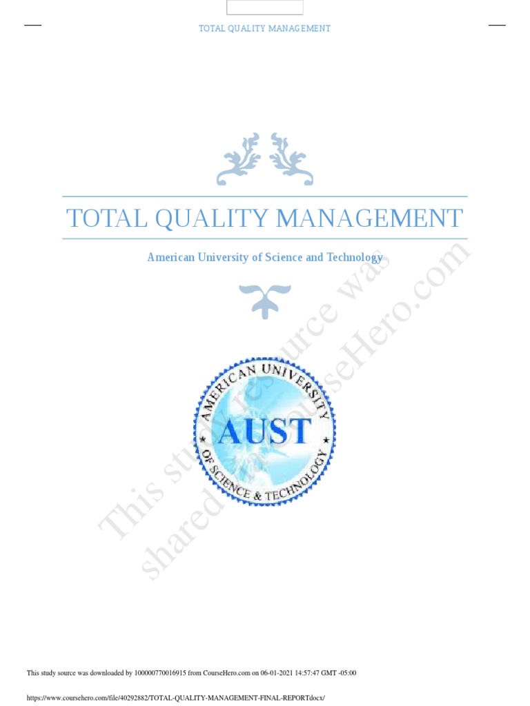 Total Quality Management Final Report | PDF | Samsung Electronics ...