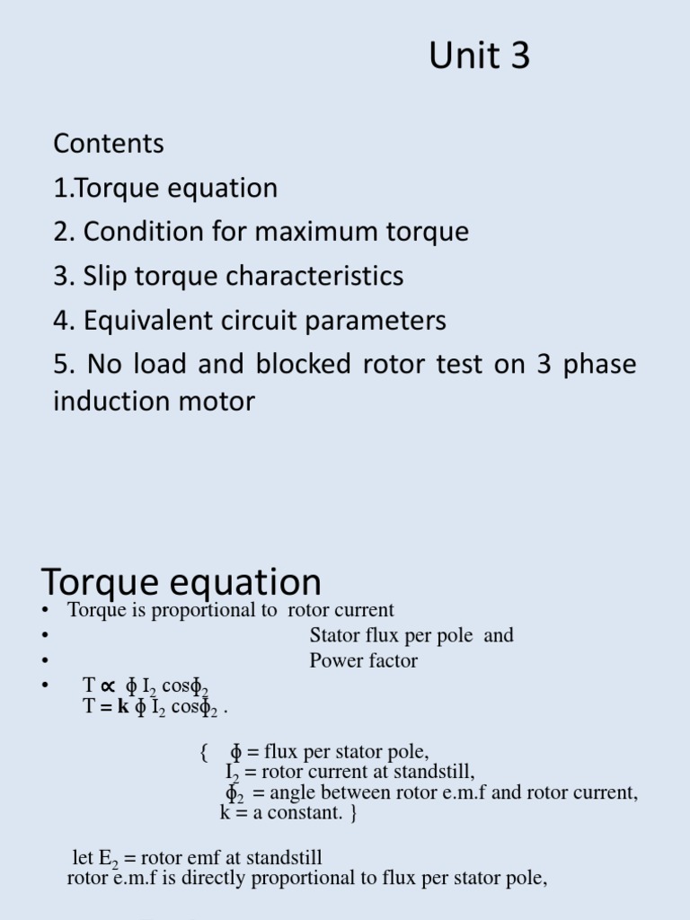 Slip Torque Characteristics of Induction Motor | PDF | Electric Motor ...