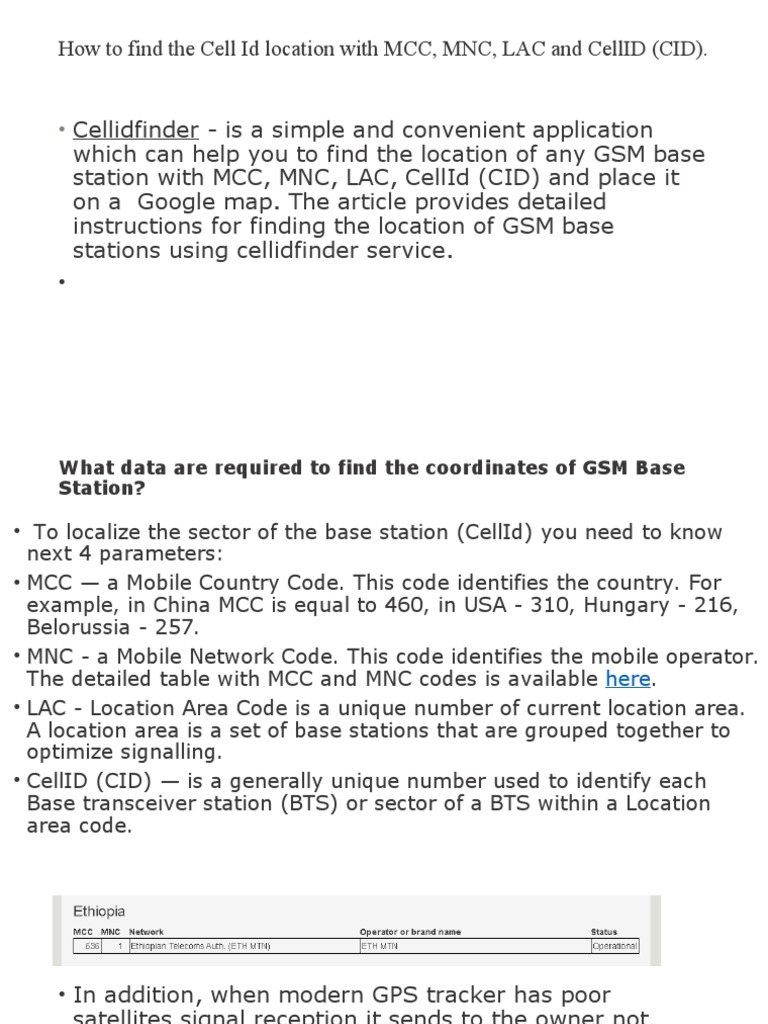 How To Find The Cell Id Location With MCC, MNC, Lac and Cellid (Cid ...
