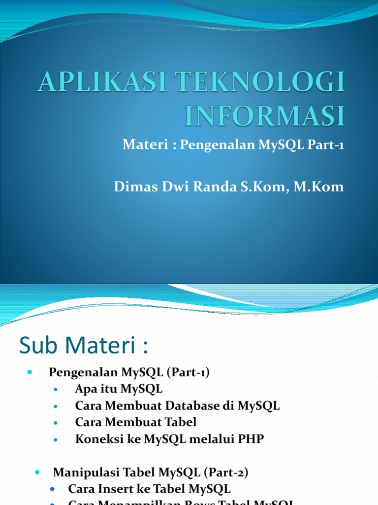 DATABASE MySQL Part-1 | PDF