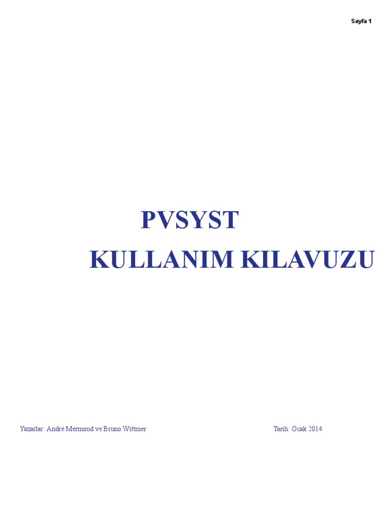 Pvsyst Kullanici Kilavuzu | PDF