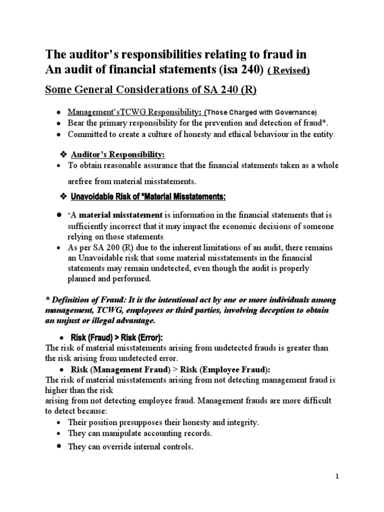 Fraud in Audit-Revised | Download Free PDF | Internal Control | Audit