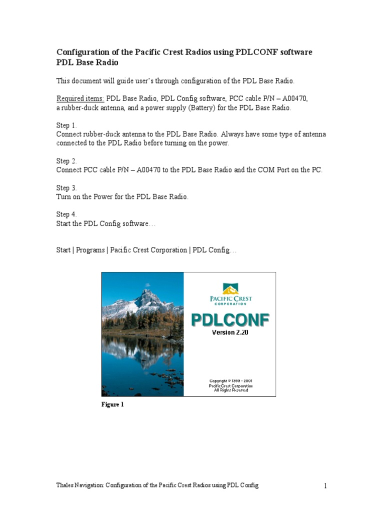 Config The Pacific Crest Radios Using PDLCONF | PDF | Radio | Modulation