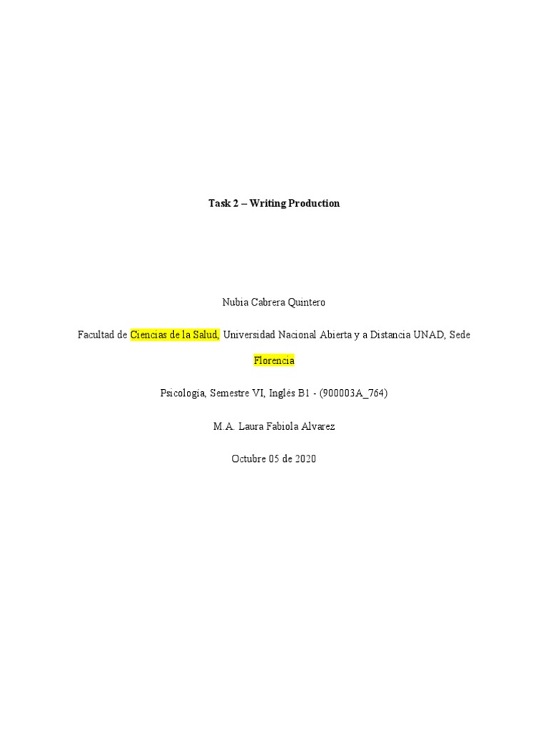 Task 2 - Writing Production | PDF | Employment | Science