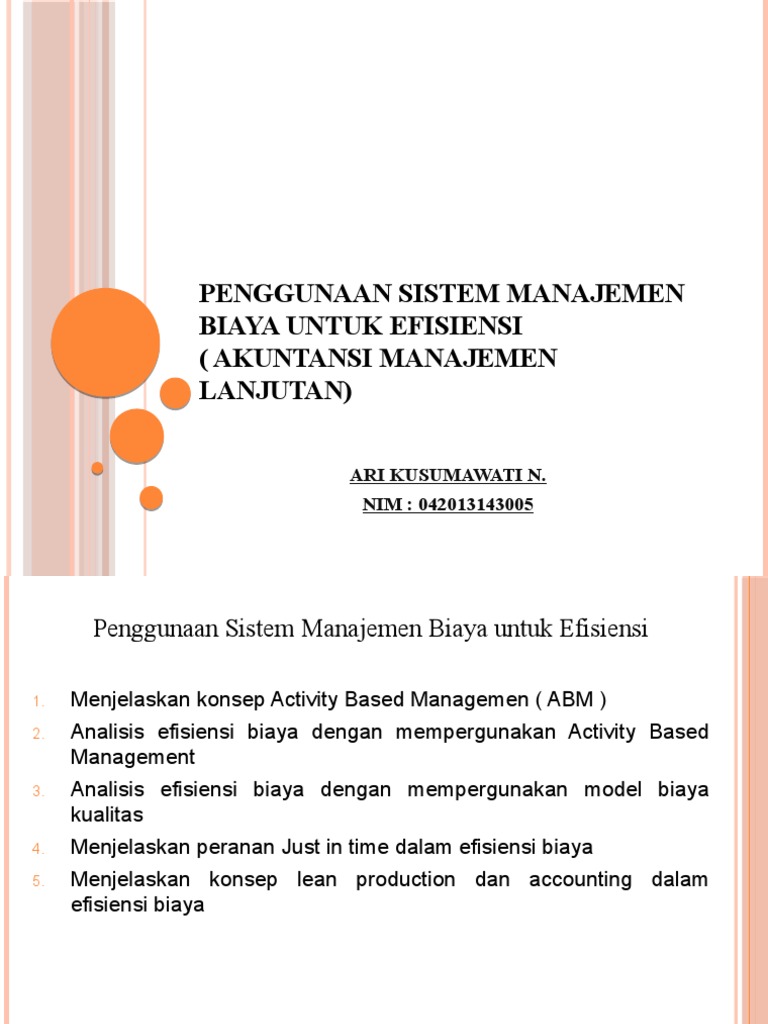 Activity Based Management | PDF