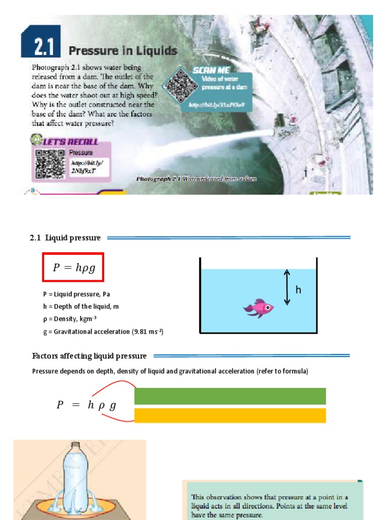 Factors Influencing Liquid Pressure | PDF | Pressure Measurement | Pressure