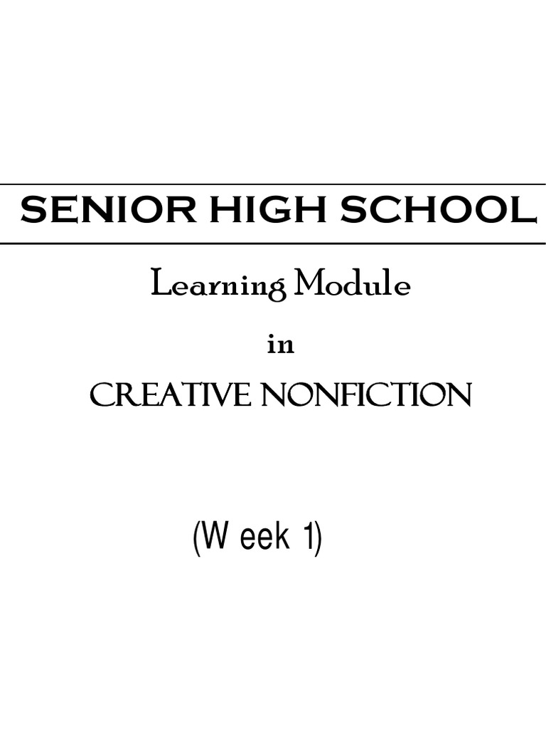 Lesson 01 - Creative Non-Fiction | PDF | Creative Nonfiction | Narration
