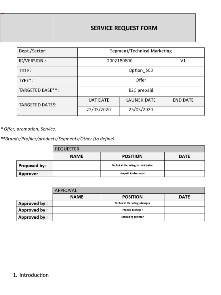 Service Request Form | PDF | Service Industries | Marketing