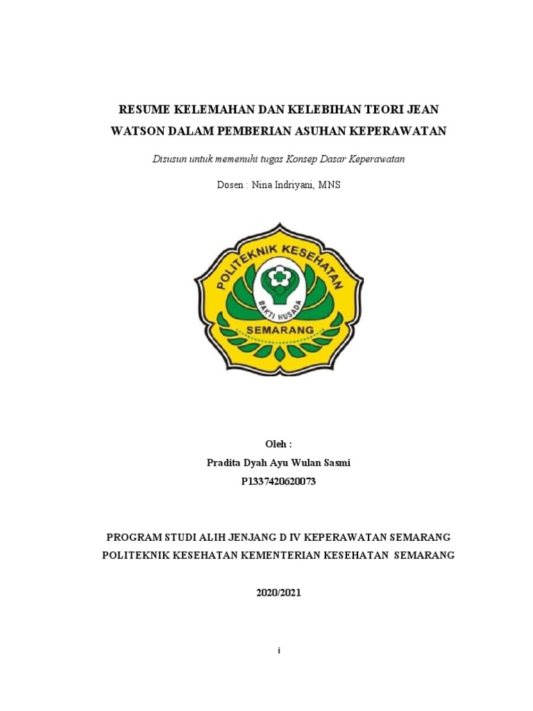 Pradita Dyah Ayu Wulan Sasmi (073) - KDK Kelebihan Dan Kekurangan Teori Jean Watson. | PDF