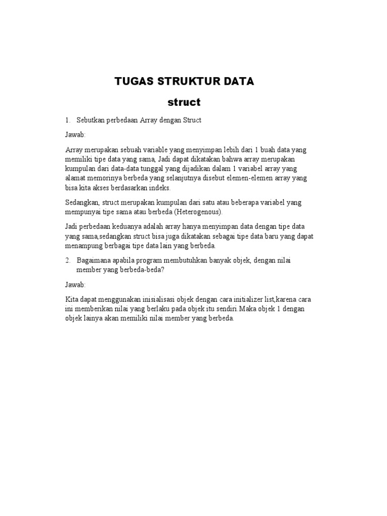 Tugas Struktur Data Struct | PDF