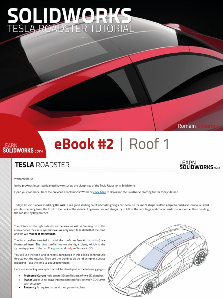Tesla Roadster Ebook 2 Roof | PDF | Extrusion | Plane (Geometry)
