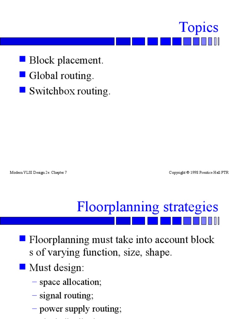 Topics: Block Placement. Global Routing. Switchbox Routing | PDF | Routing | Mathematical Relations