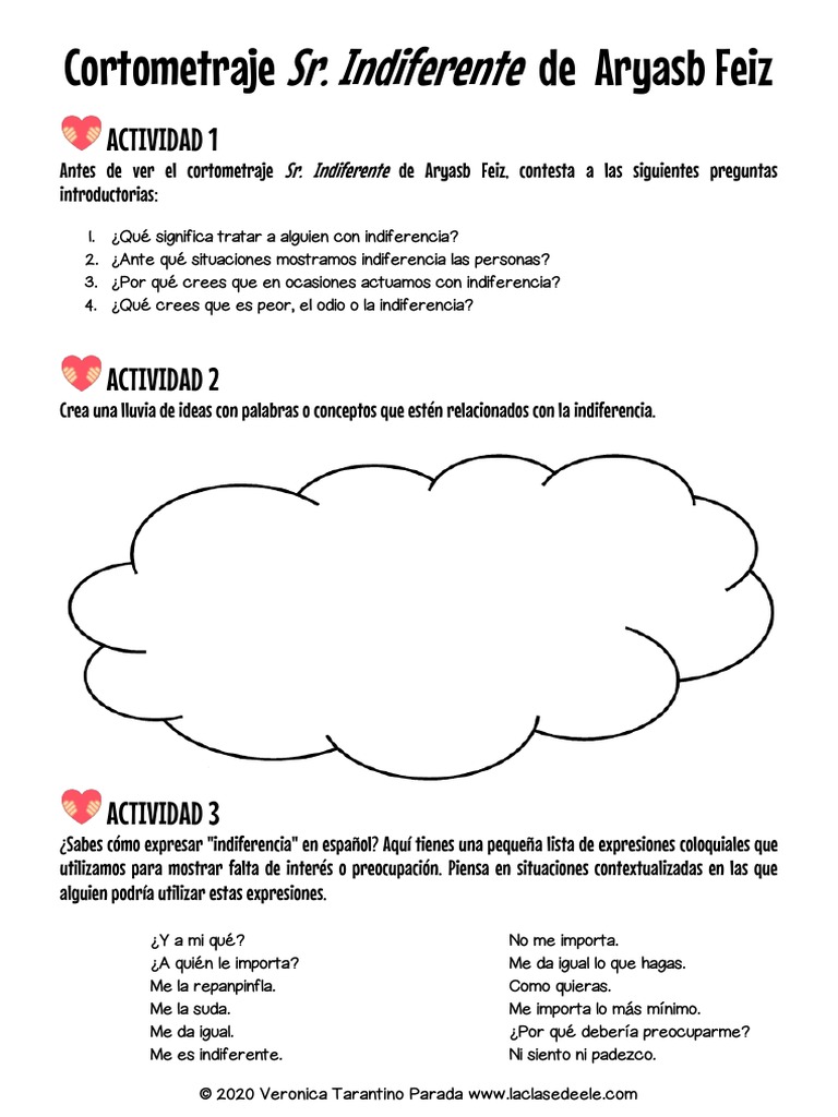 Cortometraje Sr. Indiferente | PDF