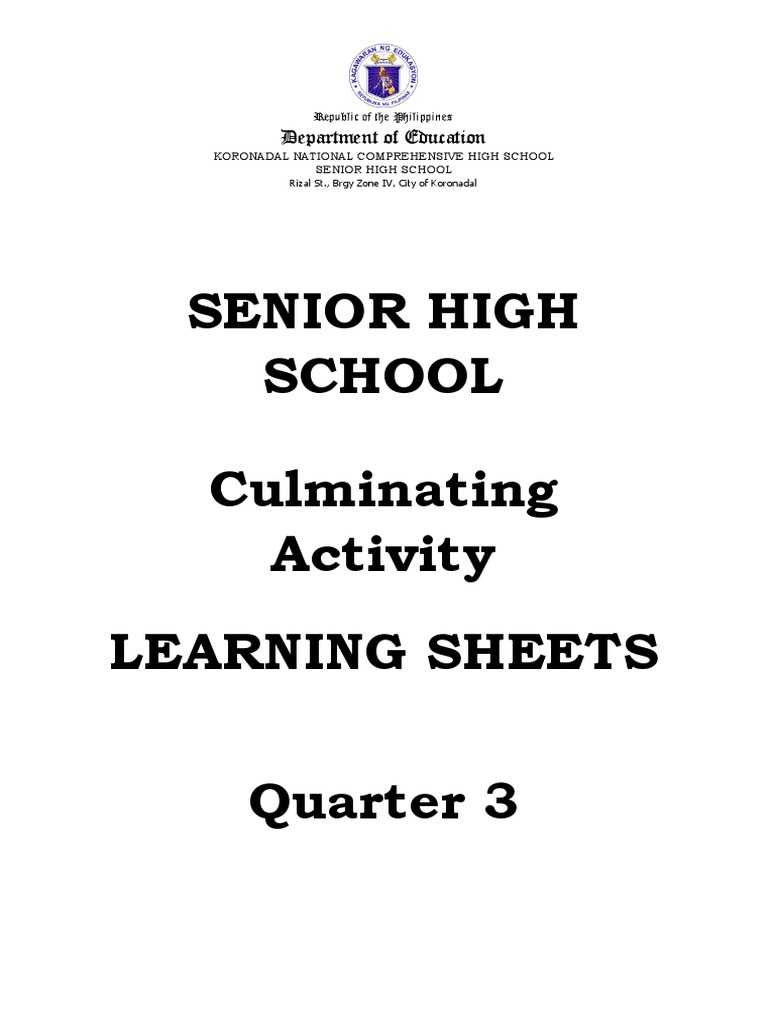 Culminating Activity: Mental Health Reflection | PDF | Concept | Mental ...