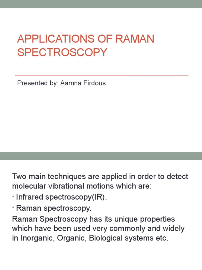 Applications of Raman Spectros | PDF | Infrared Spectroscopy | Raman Spectroscopy
