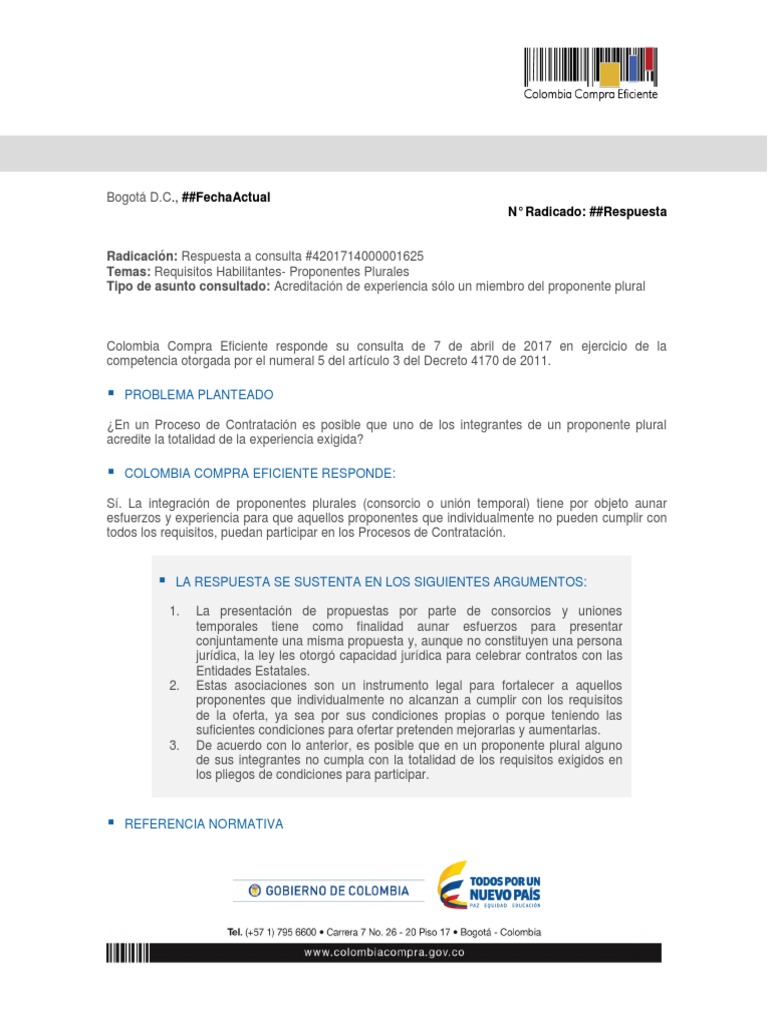 Experiencia Proponente Plural-Original | PDF | Derecho