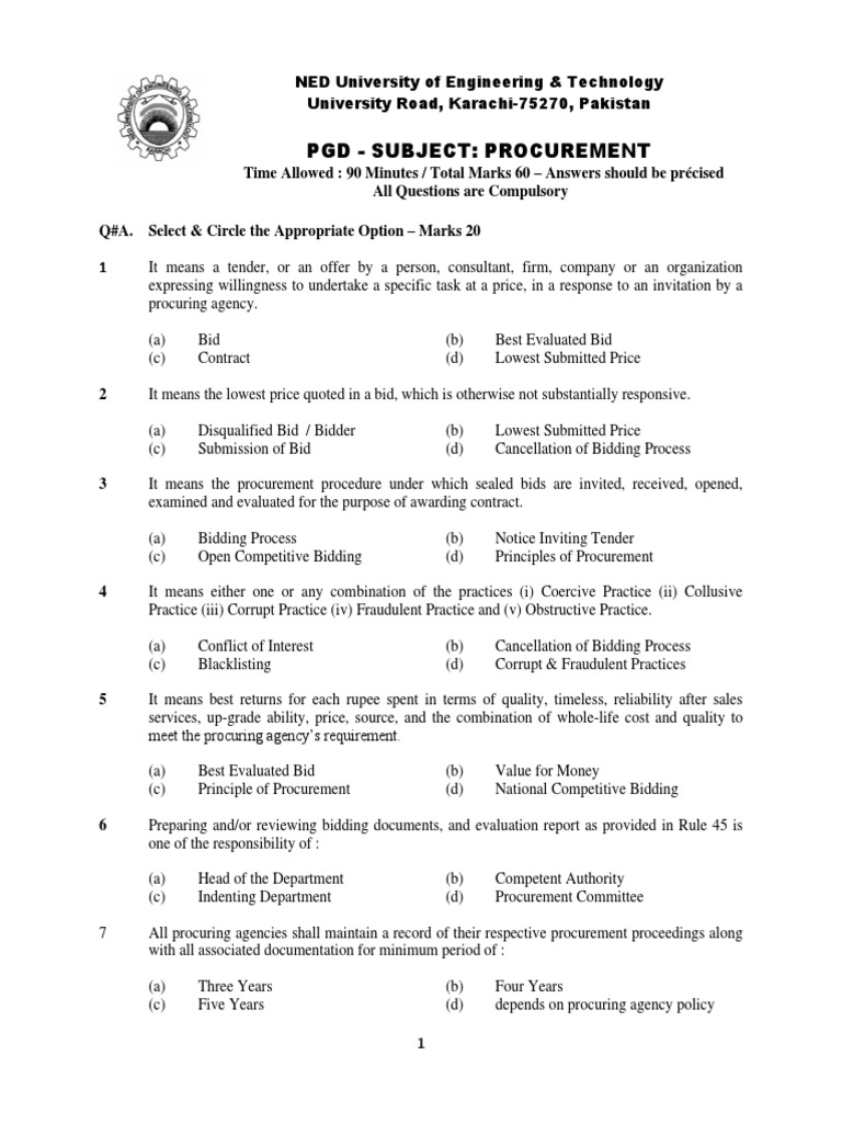 PGD - Subject: Procurement | PDF | Procurement | Printer (Computing)