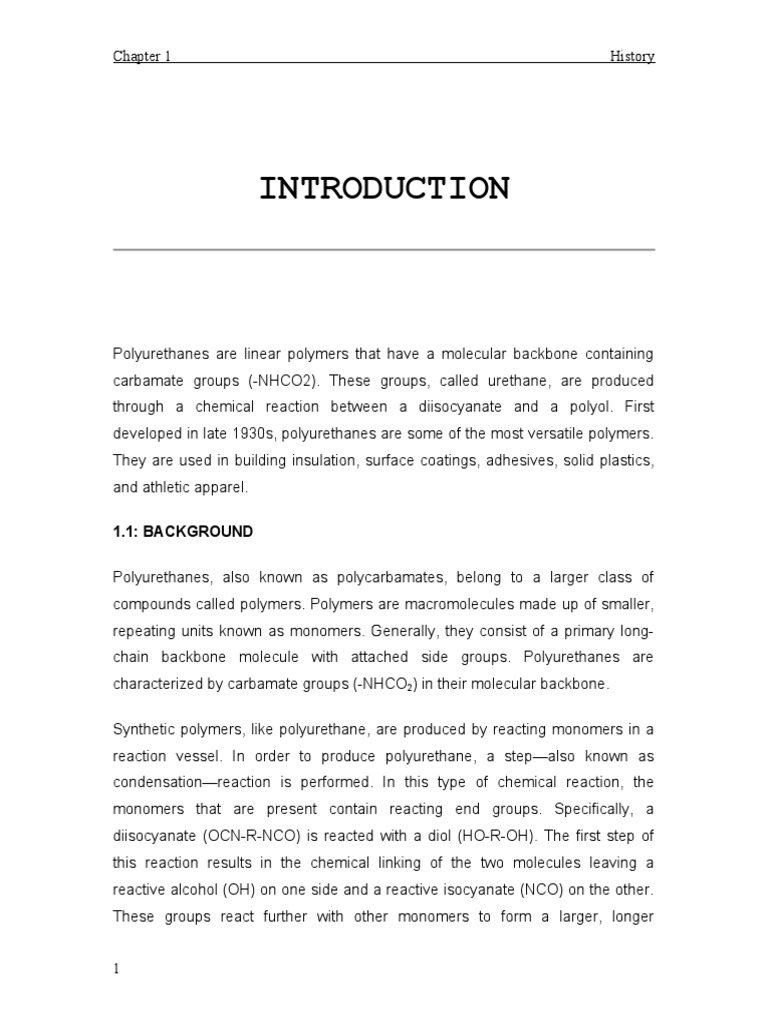 Chapter 1 History | PDF | Polyurethane | Polyester