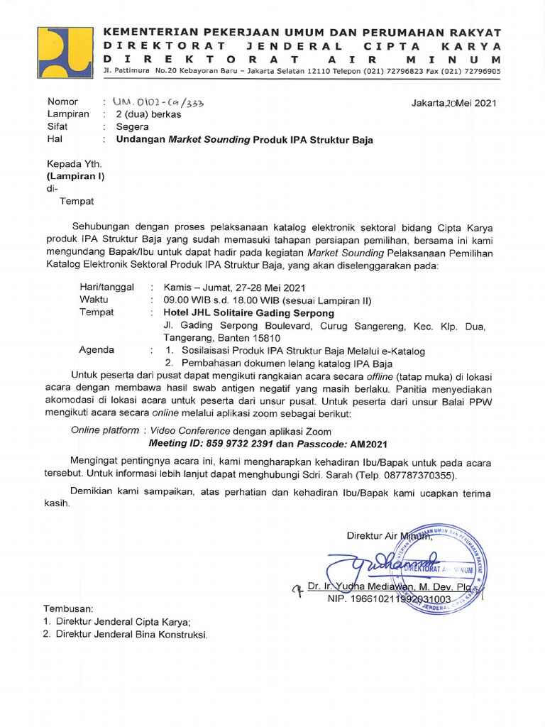 Undangan Market Sounding Produk IPA Struktur Baja | PDF