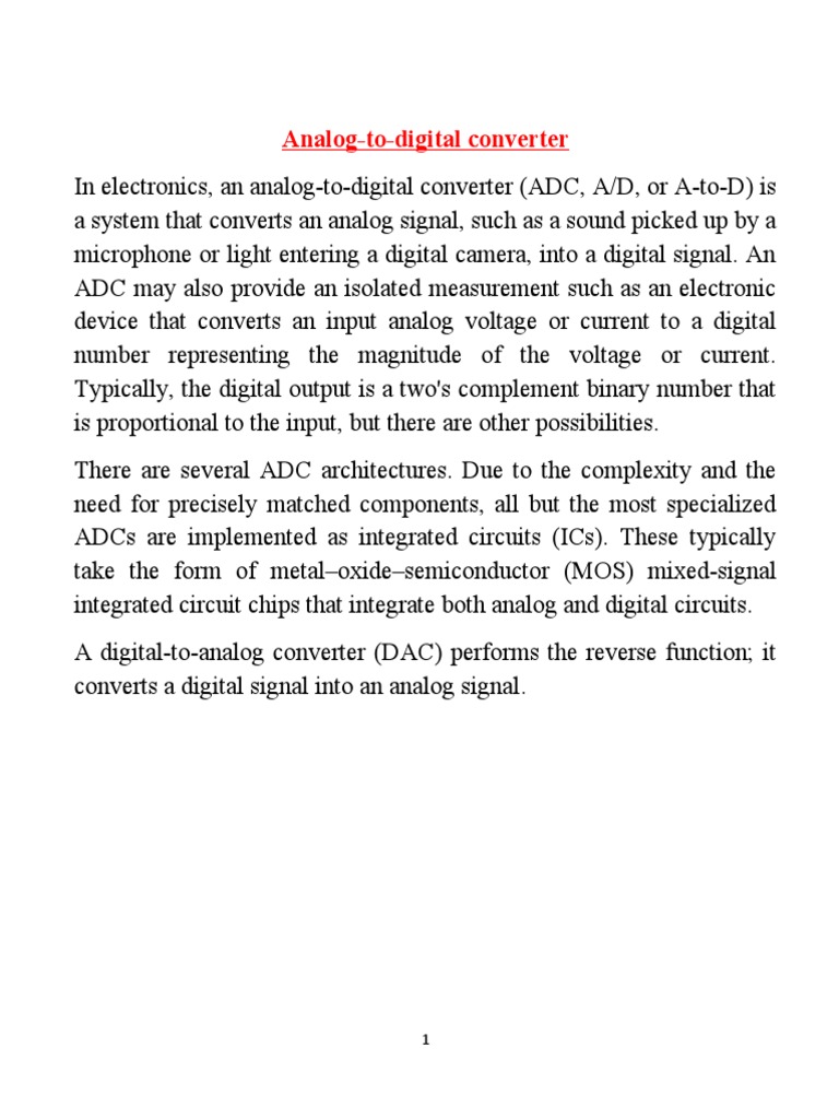 Analog To Digital Converter | PDF | Analog To Digital Converter | Sampling (Signal Processing)