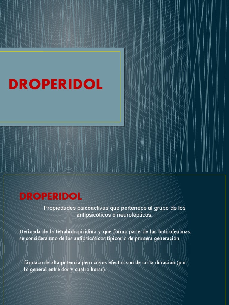 Mecanismo de acción del droperidol | PDF | Antipsicótico | Drogas
