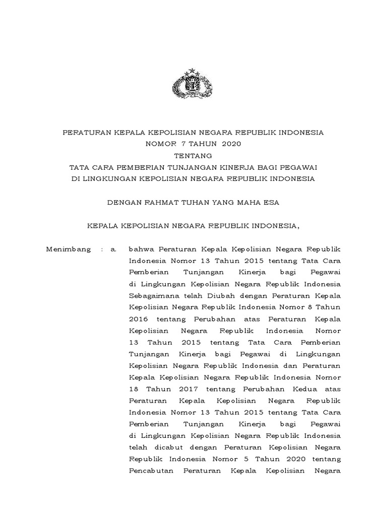 Perkap Nomor 7 TH 20220 TTG Tunkin | PDF