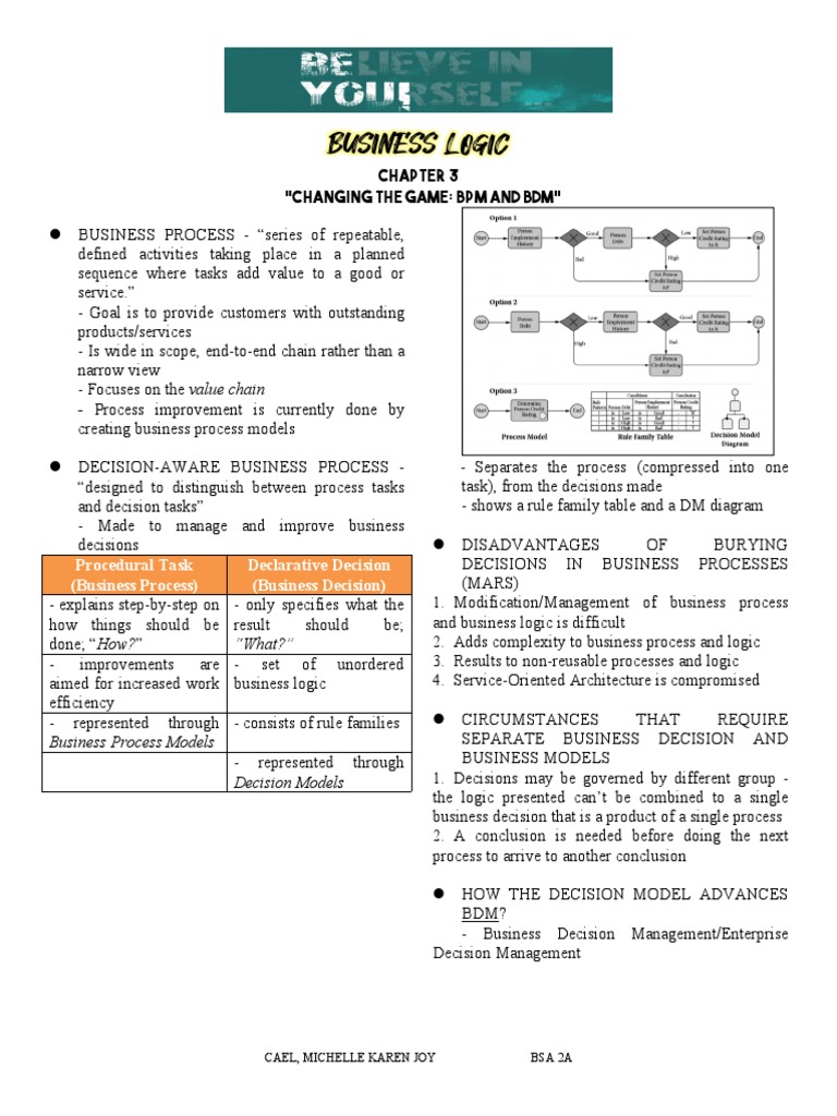 Logic Chapter 3 - Lecture | PDF | Business Process | Systems Science