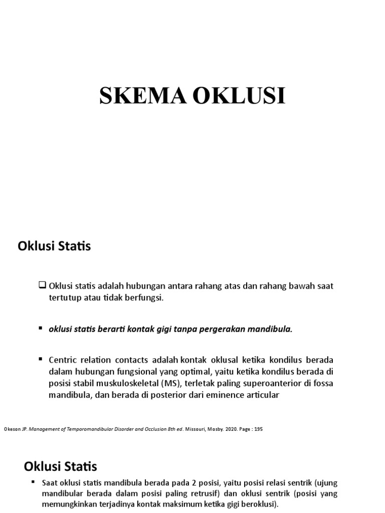 Skema Oklusi Gigi dan Dinamika Rahang | PDF