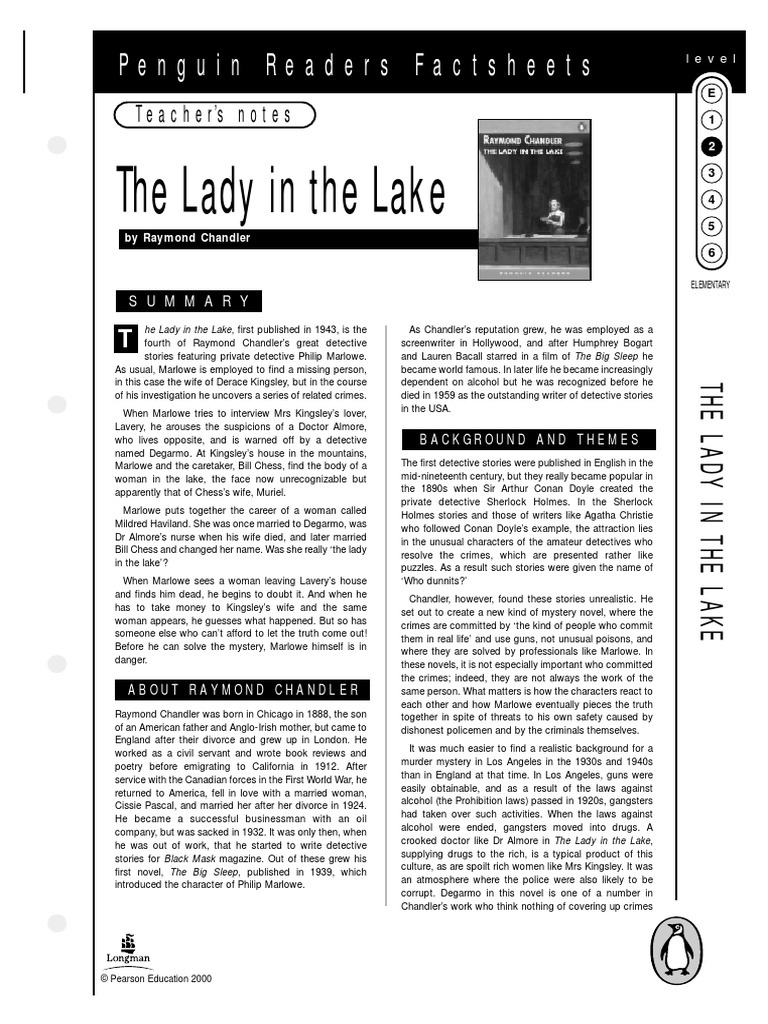 The Lady in The Lake: Penguin Readers Factsheets | PDF | Books | Crime ...