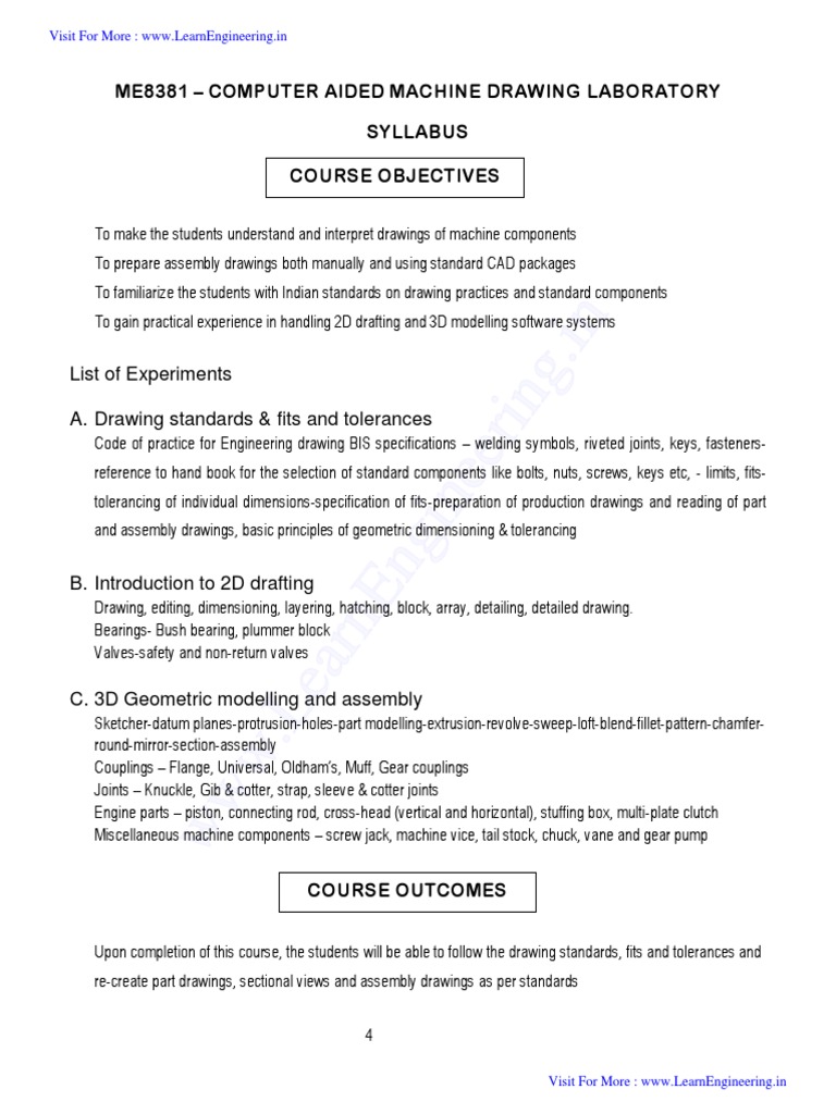 Me8381 - Computer Aided Machine Drawing Manual - by LearnEngineering ...