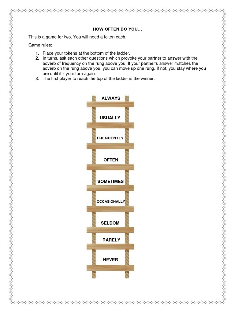 Adverbs of Frequency Ladder Game | PDF