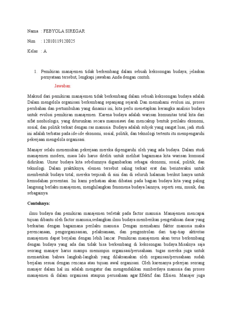 Lju Uts SPM Febyola Siregar 12010119120025 Kelas A | PDF | Politik ...