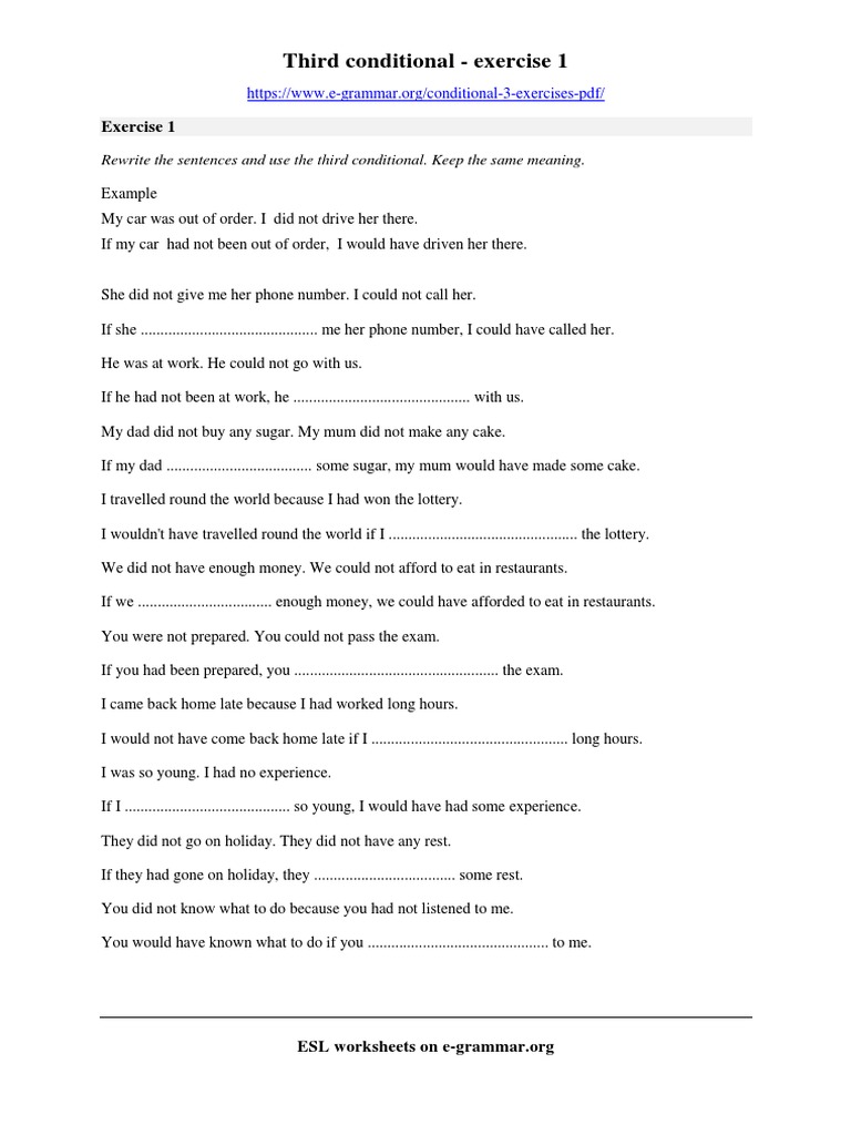 ESL Third Conditional Practice | PDF | Cooking, Food & Wine | Language Arts & Discipline