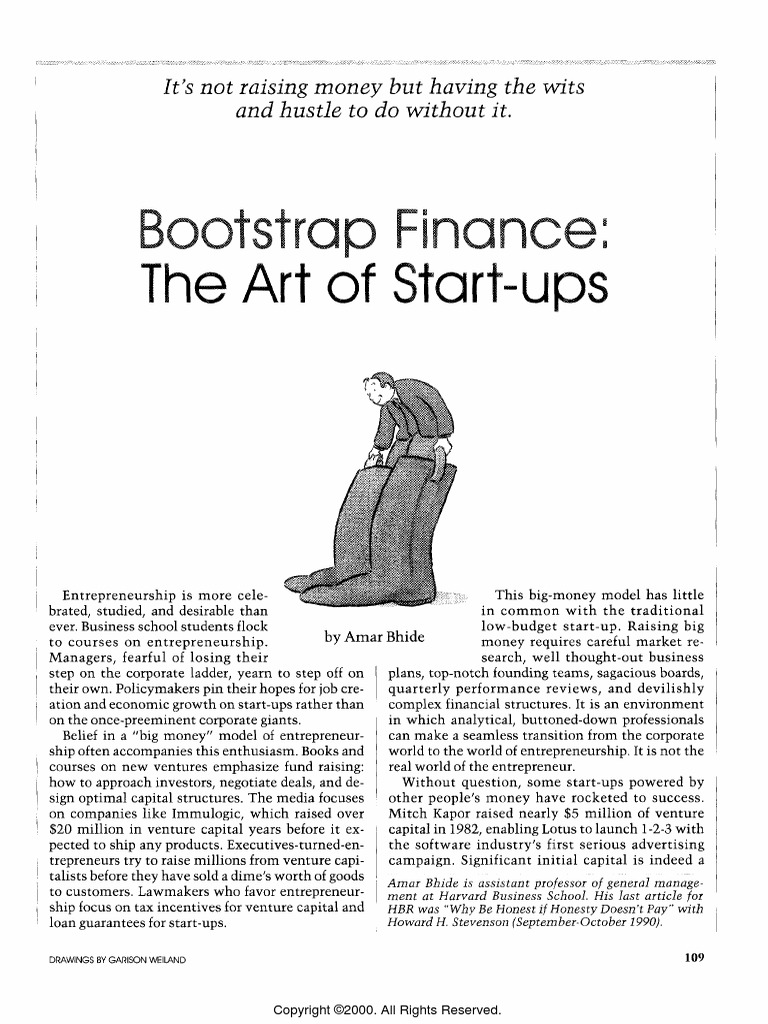 Bootstrap Finance-The Art of Startups | PDF