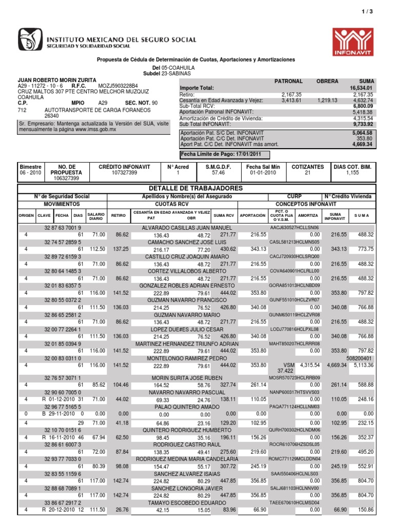 planilla infonavit dic 2010 | Ciudad de México | Bienes raíces