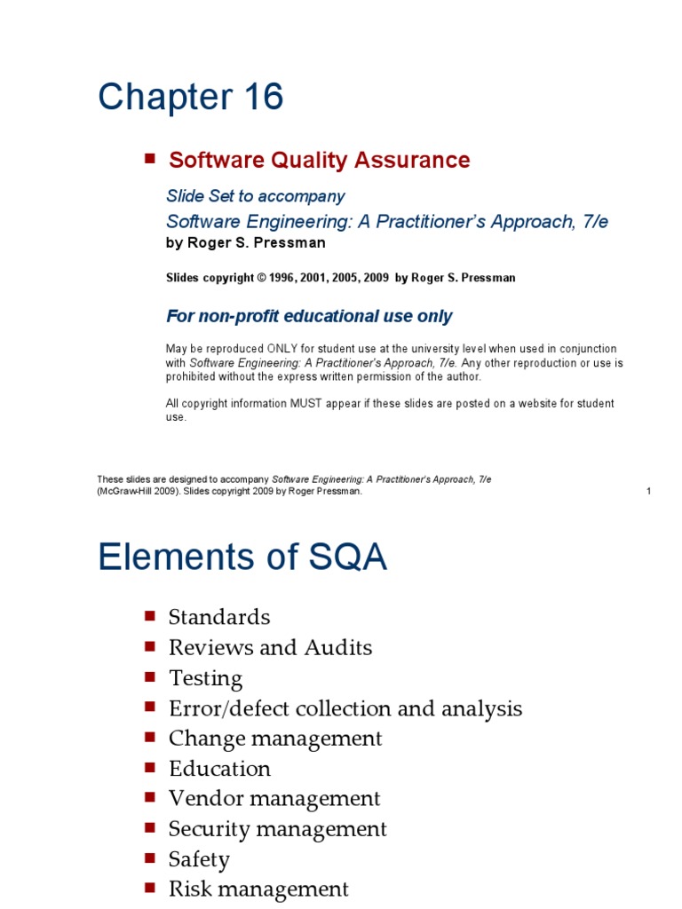 Software Quality Assurance: Software Engineering: A Practitioner's Approach, 7/e | PDF ...