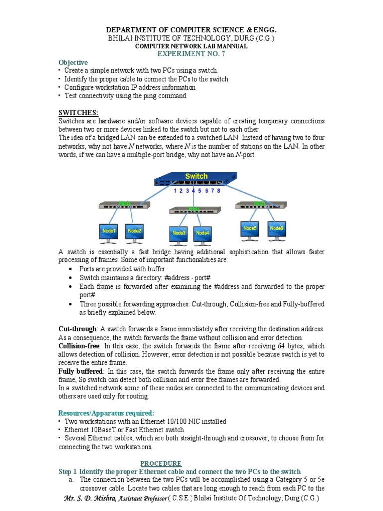 Experiment No. 7 Objective: Computer Network Lab Mannual | PDF | Ip Address | Network Interface ...