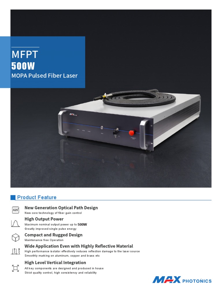 500w Mopa Pulsed Fiber Laser-Leaflet | PDF | Laser | Optical Fiber
