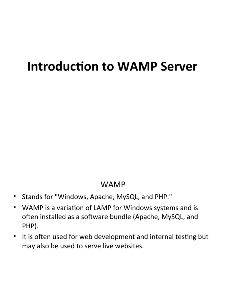Introduction To WAMP Server | PDF