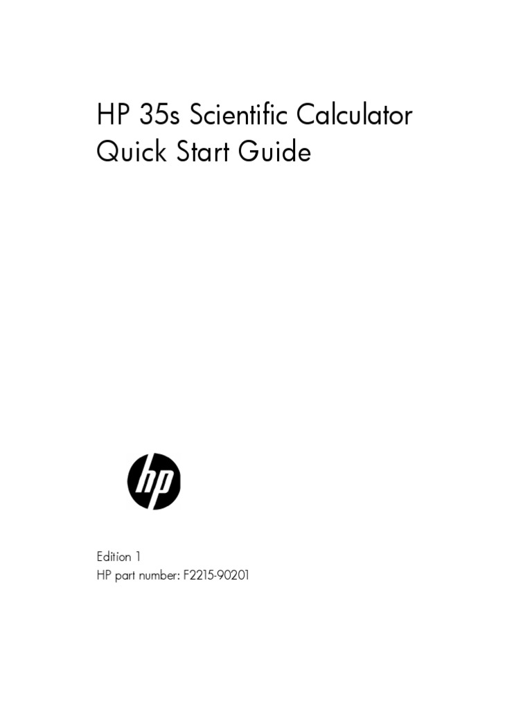 HP 35s Quick Start Guide | PDF | Menu (Computing) | Electron